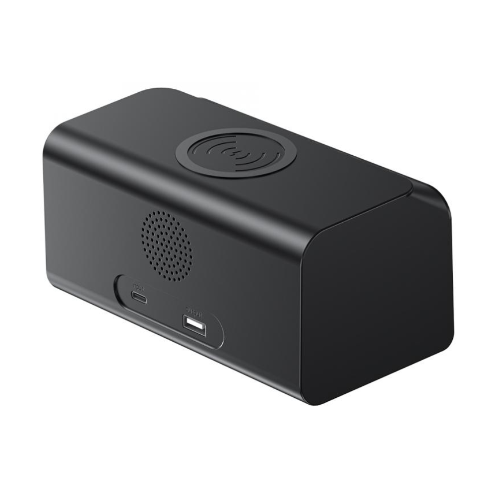 HAVIT W3041-BLACK - PARLANTE BLUETOOH - CARGADOR INALAMBRICO - ALARMA – BaeTech