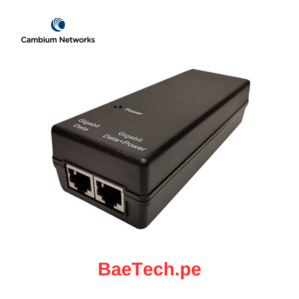 CAMBIUM N000900L001D - POE, 15W, 30V, 2.5GBE DC INJECTOR, INDOOR,0C TO – BaeTech