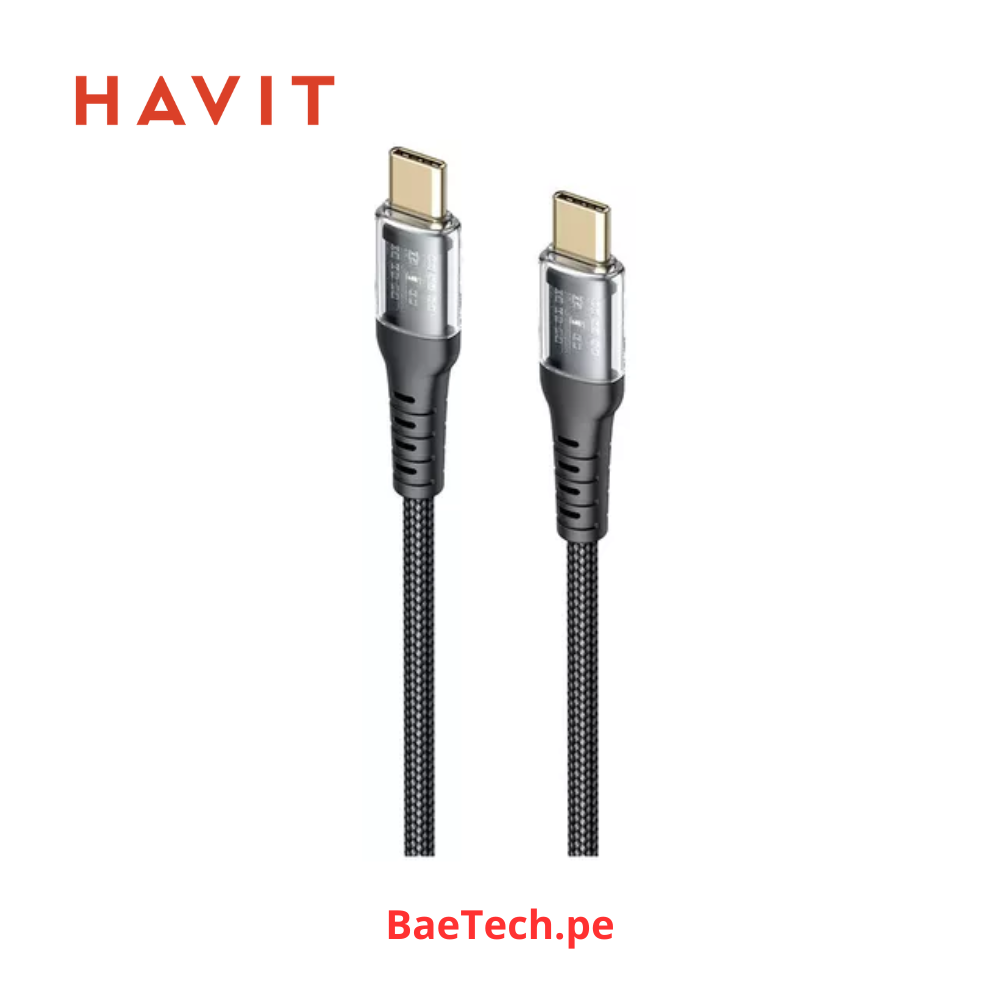 HAVIT CB6240 - CABLE USB TIPO C A C - NEGRO - 1 MTS - MATERIAL NYLON T – BaeTech