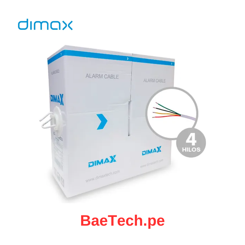 DIMAX DC3-R4-200W-22CCA - CABLE UNIFILAR PARA ALARMAS, 4HILOS 22 AWG ...