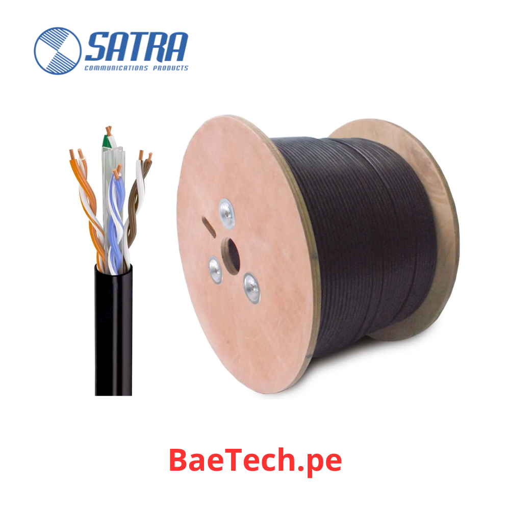 CABLE CAT6 F/UTP-PE 24AWG 305MT EXTERIORES NEGRO SATRA - 0212101205 ...