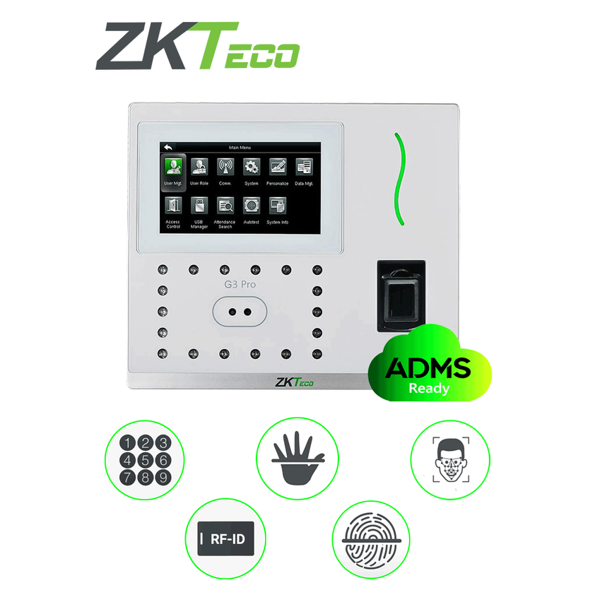 ZKTECO G3-PRO/ID - TERMINAL MULTI-BIOMETRICA FACIAL, HUELLA Y TARJETA-