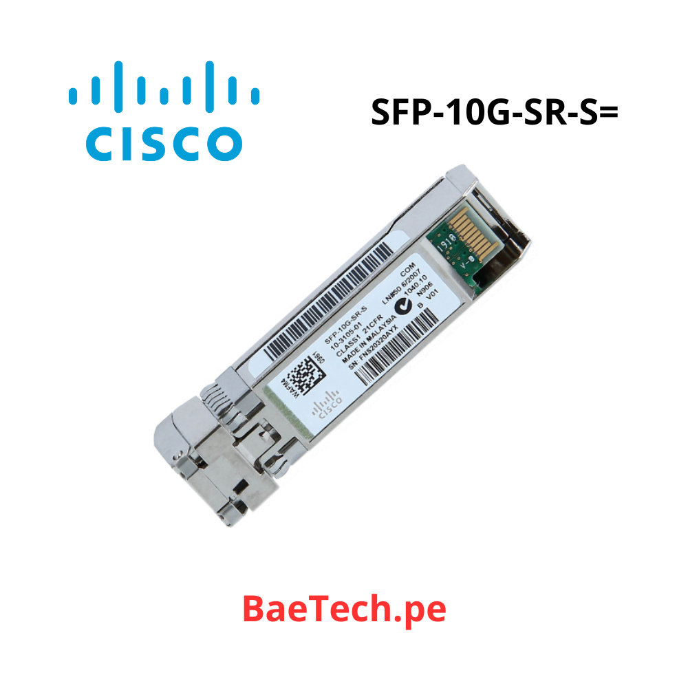 CISCO SFP-10G-SR-S= - MÓDULO TRANSCEIVER SFP +, 10 GIGABIT ETHERNET, 1 ...